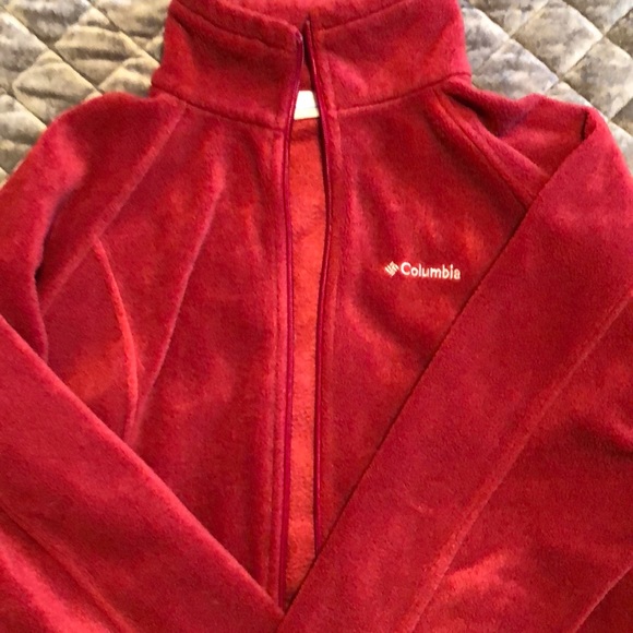 Columbia | Tops | Columbia Zip Up Size Med Red | Poshmark